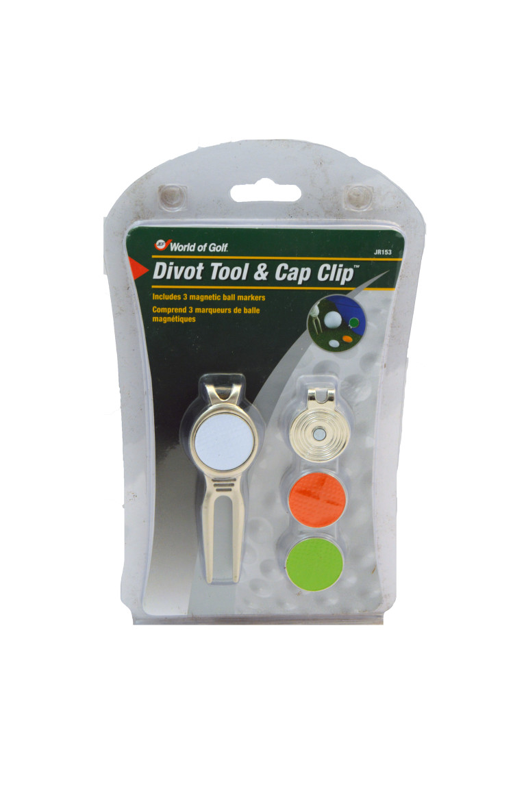 Divot Tool/Hat Clip With 3 Ball Markers - J&M Golf Inc.