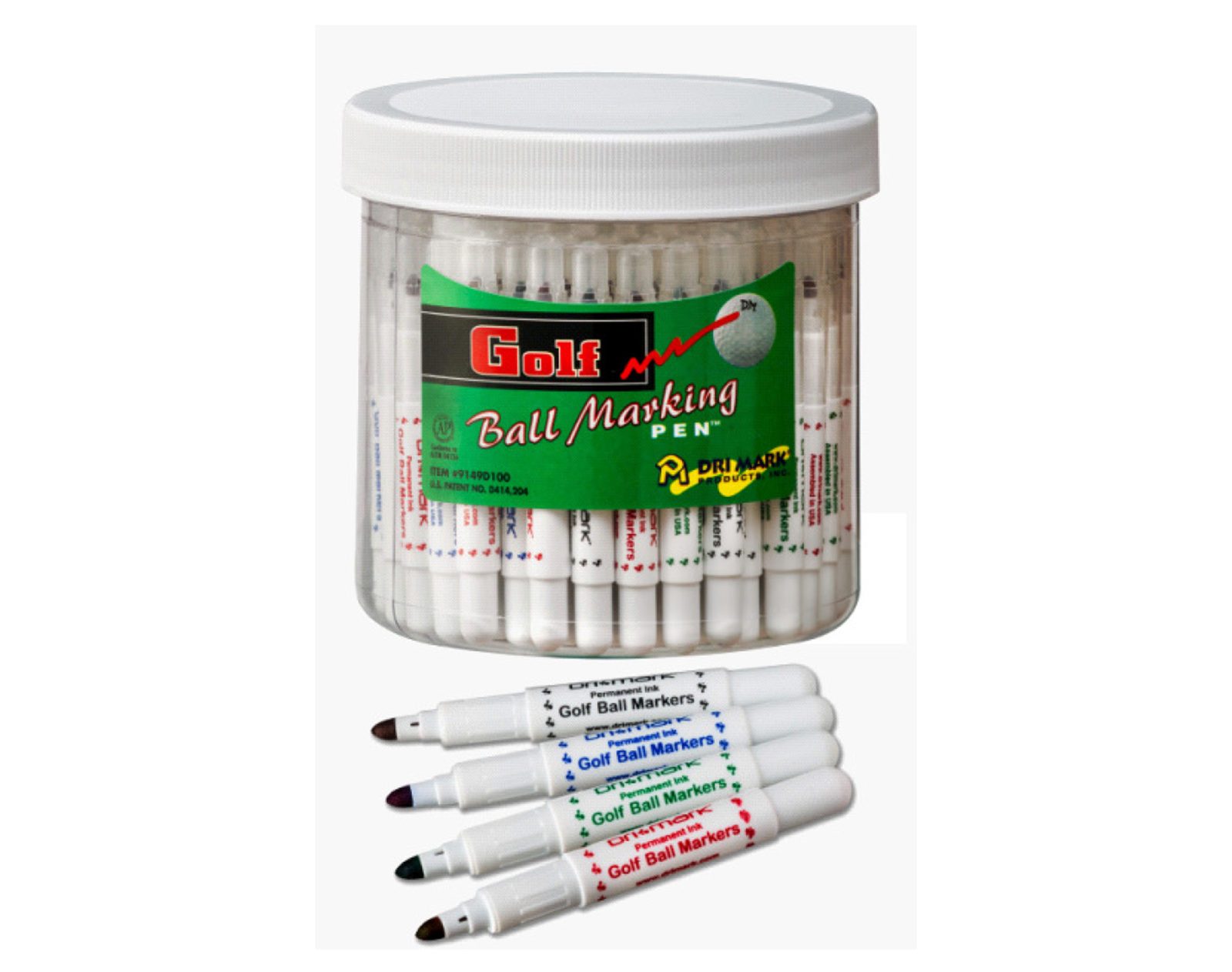 100ct Jar Dri Mark Golf Ball Marking Pen - J&M Golf Inc.